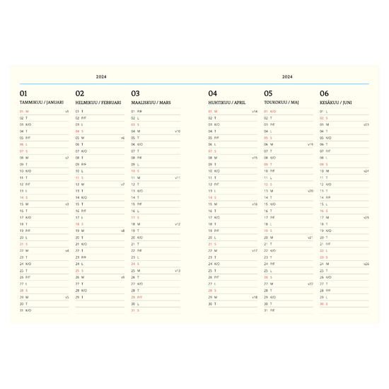 Polka Paper Viikkokalenteri 2024 – Alava Shop